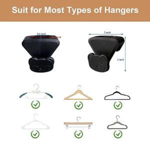 LIZMSIE 20PCS Space Saving Hangers Hooks, Space Savers Bear-Shaped with Triangles for Hangers, Clothes Hanger Connector Hooks, Hanger Extender for Heavy Duty Cascading Connection Hook, Black