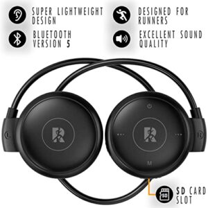 2 x Running Headphones Designed by Runners - Black and White Set of Runar RNR1 Wireless Bluetooth V5.0 Neckband Earphones