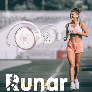 2 x Running Headphones Designed by Runners - Black and White Set of Runar RNR1 Wireless Bluetooth V5.0 Neckband Earphones