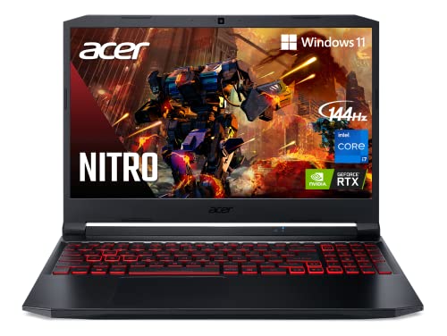 Acer Nitro 5 AN515-57 Gaming Laptop Intel Core i7-11800H NVIDIA RTX 3050 Ti 15.6" FHD 144Hz IPS Display 8GB DDR4 512GB NVMe SSD Killer Wi-Fi 6 Backlit Keyboard (Renewed)