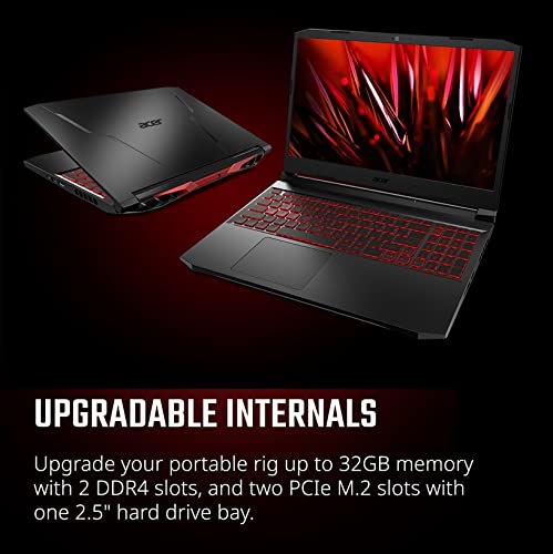 Acer Nitro 5 AN515-57 Gaming Laptop Intel Core i7-11800H NVIDIA RTX 3050 Ti 15.6" FHD 144Hz IPS Display 8GB DDR4 512GB NVMe SSD Killer Wi-Fi 6 Backlit Keyboard (Renewed)