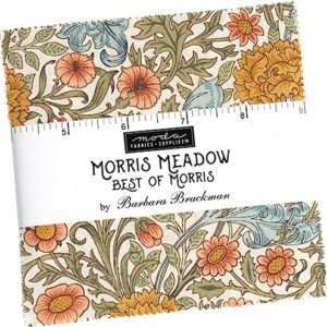 Morris Meadow Charm Pack by Barbara Brackman; 42-5" Precut Fabric Quilt Squares