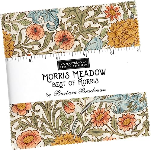 Morris Meadow Charm Pack by Barbara Brackman; 42-5" Precut Fabric Quilt Squares