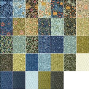 Morris Meadow Charm Pack by Barbara Brackman; 42-5" Precut Fabric Quilt Squares