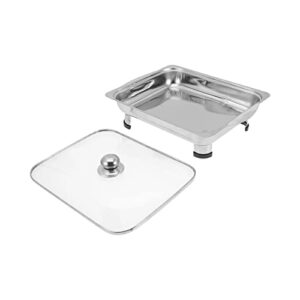 gralara buffet dish tray, chafing dish with lid, food plate, easy to clean, clear cover serving tray stainless steel chafer for holidays picnic wedding, arc