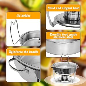 Chafing Dish Buffet Set 2 Pack,6Qt Round Chafing Dishes for Buffet with Glass Lid& Lid Holder, Stainless Steel Chafers and Buffet Servers for Catering, Food Warming Tray for Parties Dinners Wedding