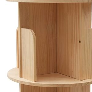 6 Tier Rotating Bookshelves, 360 Display Floor Standing Bookcase,Vertical Book Storage Rack,Wood Multi-Functional Bookshelf Organizer