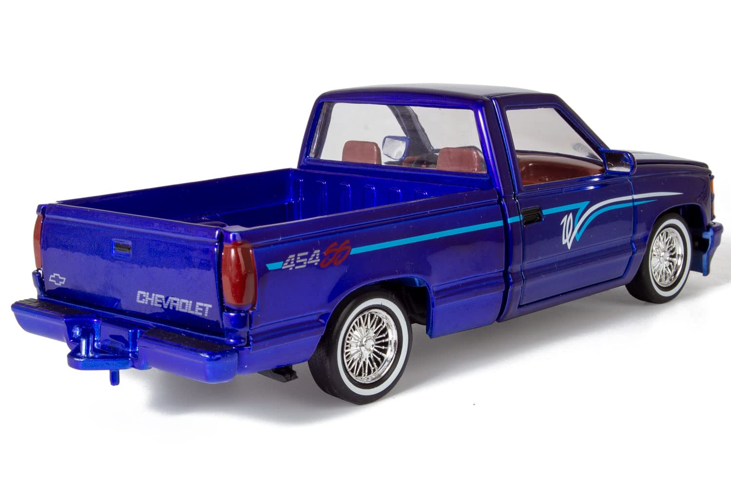 All Star Toys Motormax 1992 Chevy 454SS Pickup Lowrider Truck Candy Blue 1/24 Diecast Model Exclusive Get Low 79036