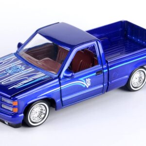 All Star Toys Motormax 1992 Chevy 454SS Pickup Lowrider Truck Candy Blue 1/24 Diecast Model Exclusive Get Low 79036