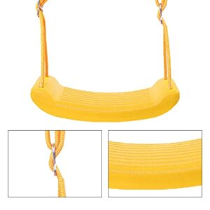 Swing Seat, Reusable Detachable Kid Outdoor Plastic Swing Seat, Kids Safety Playground Swing Seat Replacement, Anti Skid Buckle Adjustable Tear Resistant Rope Children Seat Swing for Park(Yellow)