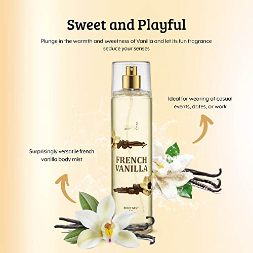 Home Spa Gift 8 oz. Fine Fragrance Body Mist Holiday Luxury Scented Body Spray for Women (French Vanilla)