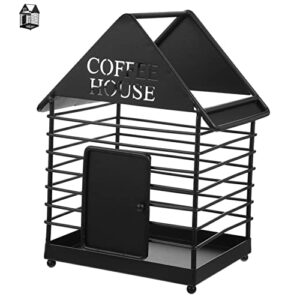 cabilock holder syrup coffee desktop arrangement stand tea bag box coffee condiment organizer iron black bread supplies office sugar bags holder