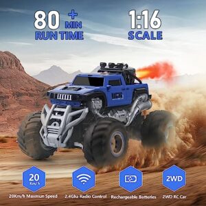 MYDOVA Monster Truck, 1:16 Scale All Terrain Off Road Large Remote Control Car with Spray, RC Cars Toy Gifts for Boys Age 8-12 and Girls 4-7,Adults