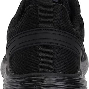 WHITIN Men's Wide Width Toe Box Road Running Shoes Size 9.5 Tennis Sports Knit Upper Breathable Zapatos para Male Rubber Non Slip Cushioned Black 43