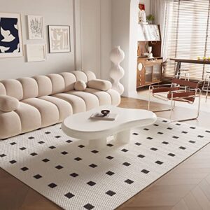 Guyii Cloud Coffee Table, Modern White Coffee Table for Living Room, Cute Irregular Indoor Tea Table with 3 Legs (White, 47.24 Inch)