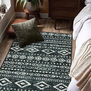 Lahome Farmhouse Moroccan Throw Rug, Washable 3x5 Bedroom Rugs Non Skid Home Office Area Rug Low-Pile Laundry Room Mat, Bohemian Tribals Soft Kids Playroom Nursery Room Floor Carpet