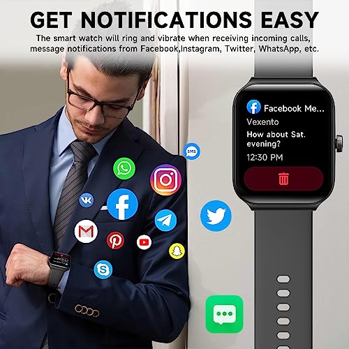 Faweio Smart Watches for Men Women, Alexa Built in & Bluetooth Call(Answer/Make), 1.95" Touch Screen Fitness Tracker with Heart Rate SpO2 Sleep Monitor Smartwatch for iPhone Android IP68 Waterproof