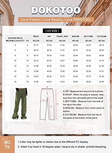 Dokotoo Womens Jeans Cargo Pants High Waisted Baggy Jeans Boyfriend Straight Wide Leg Pants Jeans Linen Trendy Pants Summer Casual Flap Pocket Y2k Pants Street Wear White