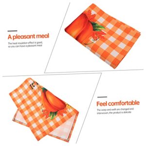 Cabilock 4pcs Pumpkin Placemats Coffee Coasters Fall Wedding Decor Jute Placemat New Year Eve Decor Pumpkin Doilies Place Mats Tablemat Table Mats for Restaurant Table Adornments Meal Mats