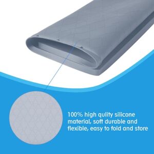 Under Sink Mat for Kitchen Waterproof, 34" x 22" Flexible Silicone Under Sink Liner with Drain Hole, Hold up to 3 Gallons of Liquids, Cabinet Protector Mats for Kitchen Bathroom Drip Tray, Grey