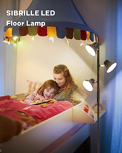 SIBRILLE [Upgraded] LED Floor Lamp, 36W Dimmable Standing Lamp with Remote & Touch Control, 2700K-6500K, Modern Tree Floor Lamp with 3 Rotatable Lights, Floor Lamps for Living Room, Bedroom, Office