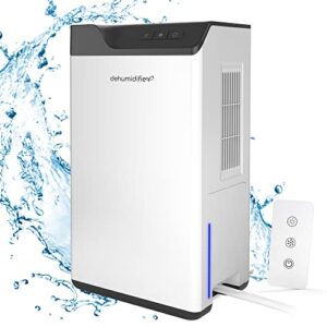 dehumidifiers for home - kitette dual semiconductor dehumidifier for bathroom basement up to 540 sq.ft with 60oz watertank, dehumidifier with 1.5m drain hose, auto defrost and intelligent humidity control