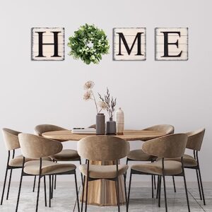 Farmhouse Wall Decor Room Decor Wood Home Sign with Artificial Eucalyptus for O, Rustic Hanging Wooden Sign with Letters Decorative Home Decor Clearance Living Room Decor