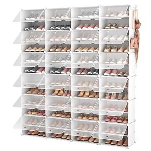 rojasop shoe storage cabinet, 12-tier shoe organizer 96 pairs extra large plastic shoe rack with covers portable shoe rack organizer with doors big shoe rack for closet entryway bedroom