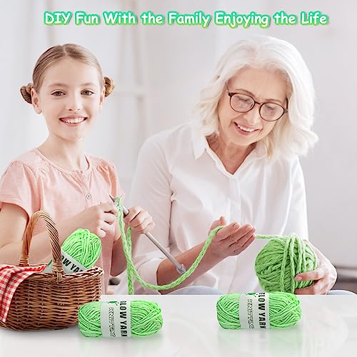 DIY Glow in The Dark Yarn 5 Rolls Yarn for Crocheting, Glow in The Dark Yarn for Crochet,Glow Yarn for Knitting,Crocheting for Crochet DIY Arts and Crafts Sewing Beginners,Suitable for Party,Halloween