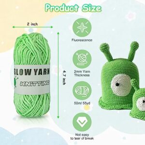 DIY Glow in The Dark Yarn 5 Rolls Yarn for Crocheting, Glow in The Dark Yarn for Crochet,Glow Yarn for Knitting,Crocheting for Crochet DIY Arts and Crafts Sewing Beginners,Suitable for Party,Halloween