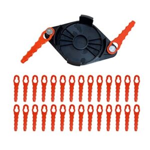 cdiytool 31 pcs af-100 weed eater bladed head double serrated grass string trimmer head blades replace plastic cutter blades compatible with black de-cker gh900 gh600 lst522 lcc140 string trimmer