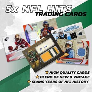 NFL Football Card Hits Mystery Pack | 5X Autograph, Jersey or Relic Cards Guaranteed | Unsorted & Unpicked | Genuine Chance to find Rare & Valuable Cards | Authentic | by Cosmic Gaming Collections