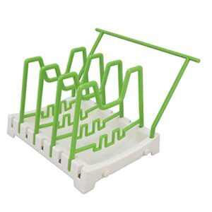 cutting board rack,pot lid holder rack for pots,chopping board organizer stand holder pan lids rack organizer cutting board organizer(green)