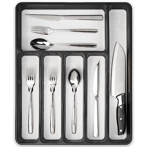 Conflech Black Plastic 6 slots silverware organizer