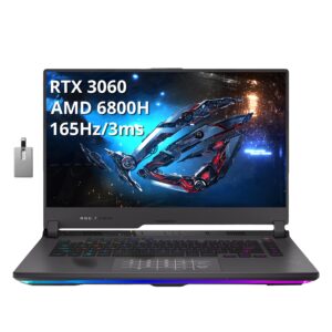 asus rog strix g15 15.6” 165hz wqhd gaming laptop, amd ryzen7 6800h, 32gb ddr5 ram, 1tb ssd, nvidia geforce rtx 3060, rgb kb, thermal grizzly cooling, vr-ready, gray, win 11 pro, 32gb usb card