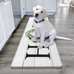 KIMODE Farmhouse Kitchen Runner Rug,17.3" x 59" Anti Fatigue Kitchen Mats for Floor Cushioned,Non-Skid Waterproof Comfort Thick Kitchen Floor Standing Mat for Front Sink,Laundry Room,Home