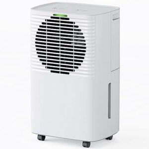 hansabenne 30-pints dehumidifier for basements - 2000 sq. ft. dehumidifier with auto or manual drainage - compact dehumidifier with intelligent humidity control | auto defrost | dry clothes for home basements bedroom bathroom