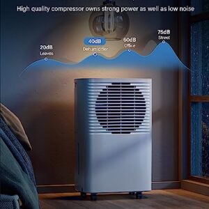 Hansabenne 30-Pints Dehumidifier for Basements - 2000 Sq. Ft. Dehumidifier with Auto or Manual Drainage - Compact Dehumidifier with Intelligent Humidity Control | Auto Defrost | Dry Clothes for Home Basements Bedroom Bathroom