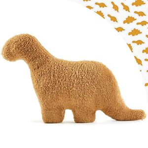 lanarp dino nugget pillow,dino chicken nugget plush,soft dinosaur chicken nuggets pillow for birthday decorations, stuffed animal plush toy (brontosaurus)