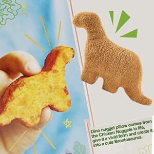 LANARP Dino Nugget Pillow,Dino Chicken Nugget Plush,Soft Dinosaur Chicken Nuggets Pillow for Birthday Decorations, Stuffed Animal Plush Toy (Brontosaurus)