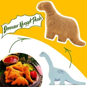 LANARP Dino Nugget Pillow,Dino Chicken Nugget Plush,Soft Dinosaur Chicken Nuggets Pillow for Birthday Decorations, Stuffed Animal Plush Toy (Brontosaurus)