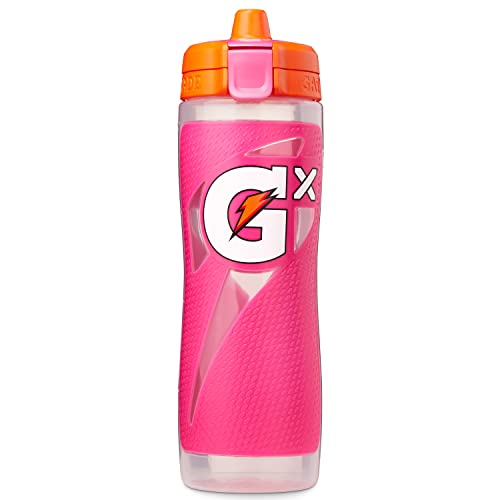 Gatorade Gx Hydration System, Non-Slip Gx Squeeze Bottles Pink & Gx Hydration System, Non-Slip Gx Squeeze Bottles Neon Yellow Plastic, 30 Oz