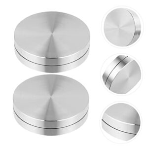 EXCEART 4 Pcs Turntable Base Aluminum Baking Pans Metal Tray Tool Tray Bearing Turntable Cake Bearing Heavy Duty Turntable Bearing Display Stand Plate Bearing Glass Turntable Base to Turn