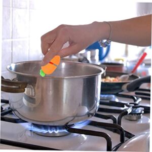 Housoutil 6pcs Pot Lid Overflow Preventer Silicone Utensil Holder Silicone Cooking Spoons Utensil Holders Spill-proof Lid Stand Pan Protectors Pot Lid Stand Carrot Spill-proof Lifters Animal