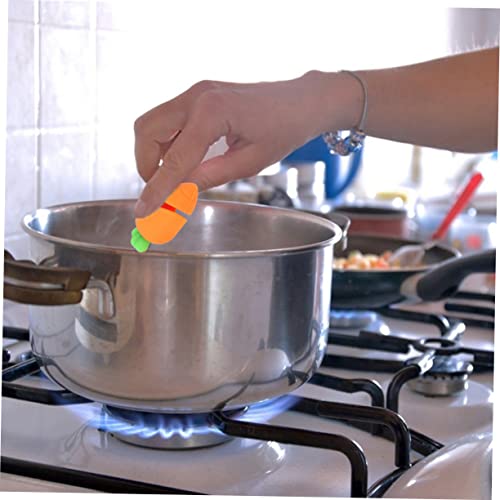 Housoutil 6pcs Pot Lid Overflow Preventer Silicone Utensil Holder Silicone Cooking Spoons Utensil Holders Spill-proof Lid Stand Pan Protectors Pot Lid Stand Carrot Spill-proof Lifters Animal