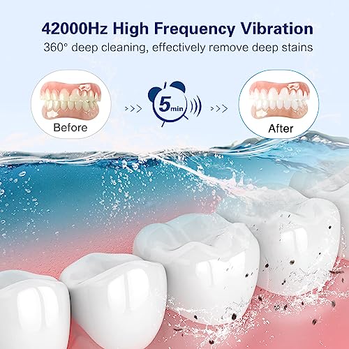 Voraiya® Dental Ultrasonic Denture Cleaner with Heating,42kHz Ultrasonic Cleaner Machine,for Dentures Jewelry Retainer Aligner Mouth Guard Toothbrush Head,Dental Pod,5/10 Min Two Heat Cleaning Modes