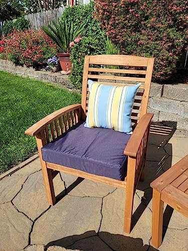 Sqodok Outdoor Chair Cushions 17"x16"x2" Waterproof Patio Cushions for Outdoor Furniture, Round Corner Chair Cushions for Patio Furniture Seat Cushion with Ties Set of 4, Dark Blue