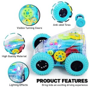 GEERAY Toy Cars for Boys 4-6, Remote Control Car for Toddlers 1-3, RC Stunt Car Toys for Kids, 4WD 360°Rotating Toddlers RC Car with Cool Headlights