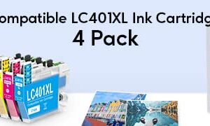 LC401 High Yield Ink Cartridge Replacement for Brother LC401XL Ink Work with MFC-J1170DW J1010DW J1012DW Printer (1 Black, 1 Cyan, 1 Magenta, 1 Yellow, 4 Pack)