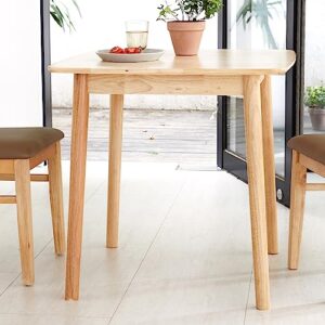 Livinia Aslan 29.5" Malaysian Oak Square Wooden Dining Table/Small Solid Wood Kitchen Desk (Natural Oak)